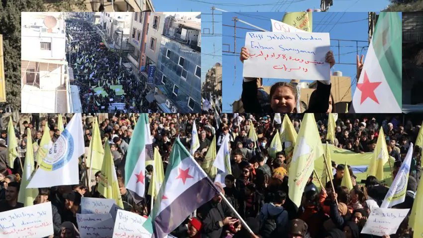 ROJAVA. Les habitants de Qamishlo manifestent contre l'occupation ...